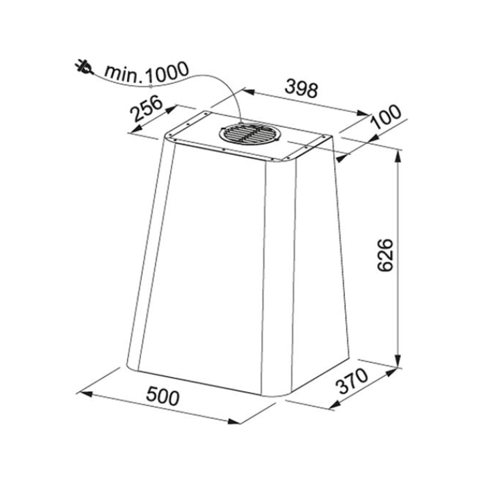 Franke 50cm Wall Mounted Exhaust hood, Smart Deco FSMD 508-BK ...
