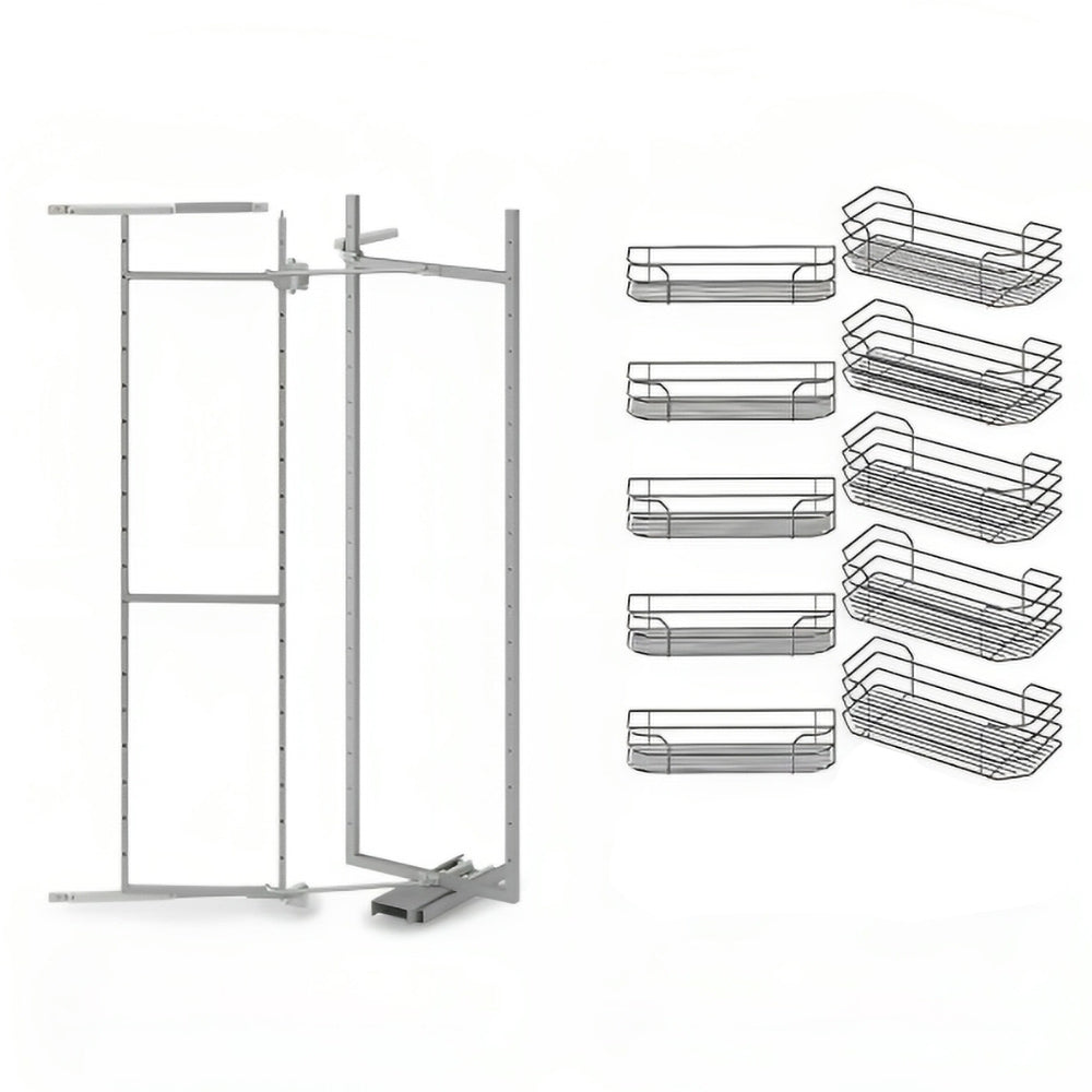 Double-sided Tall Unit Kitchen Storage Baskets, 10 Flat Wire Baskets ...
