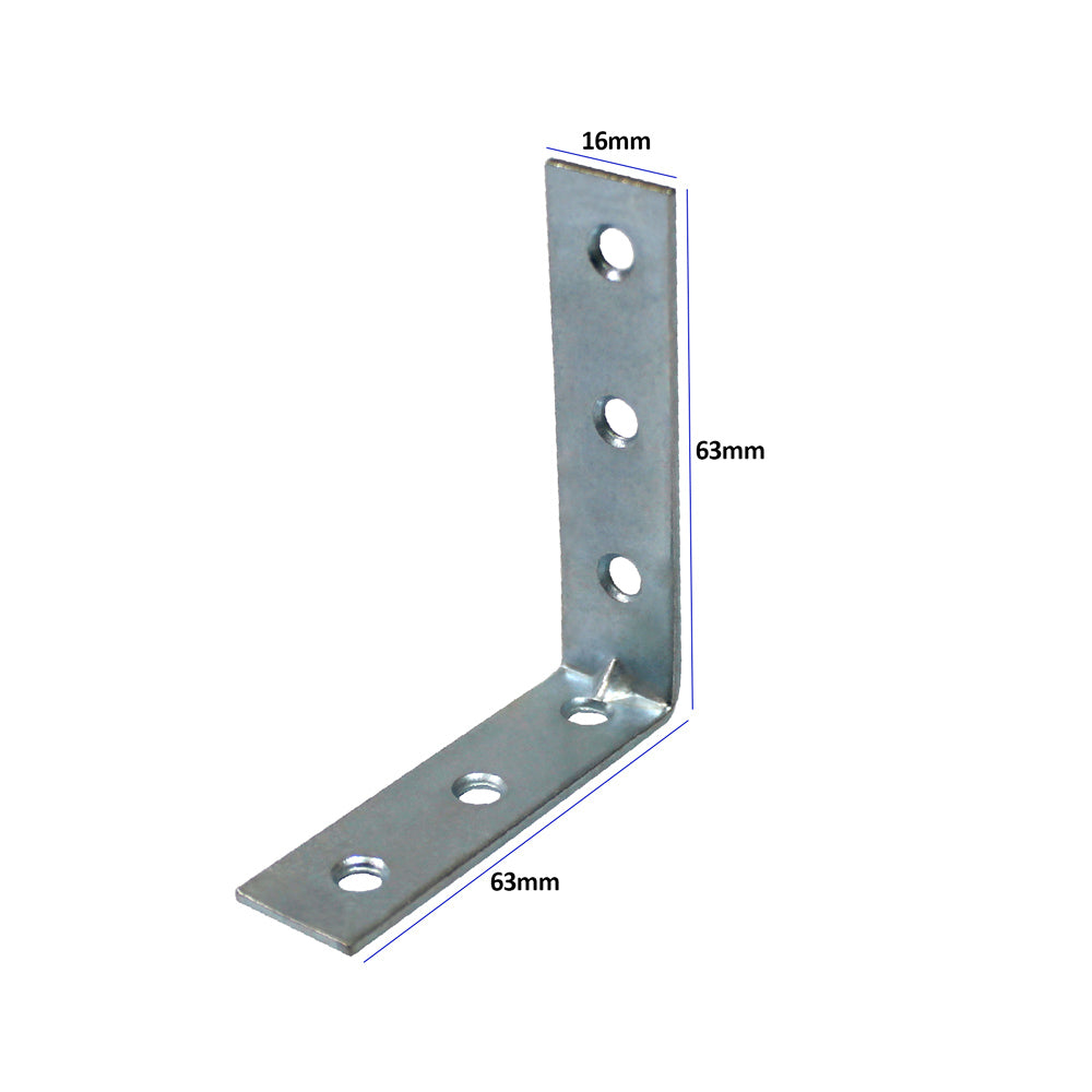Steel Corner L=63mm x 63mm W=16mm, Blue Zinc Coated - 100Pcs/ Pack ...