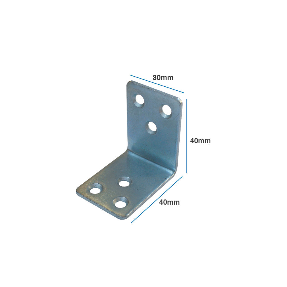 Steel Corner L=40mm x 40mm W=30mm, Blue Zinc Coated - 100Pcs/ Pack ...