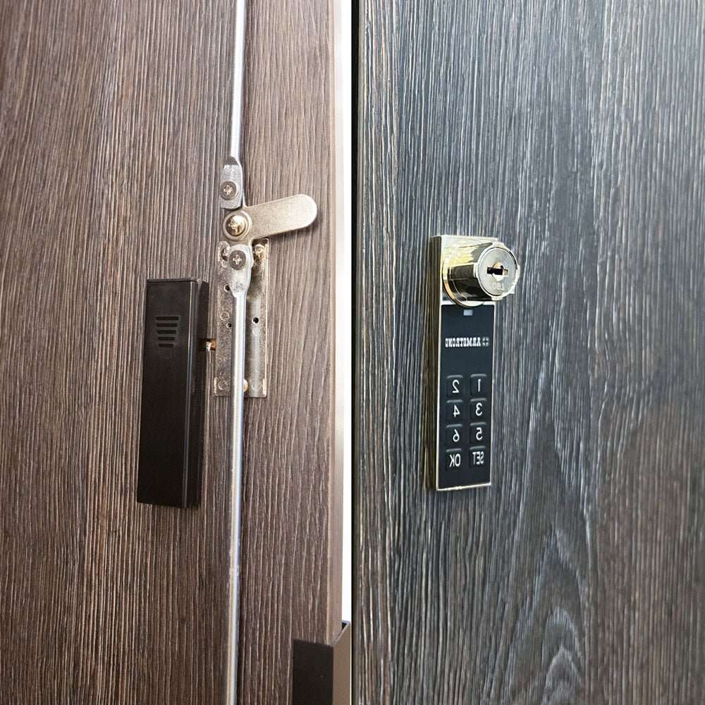 Armstrong Wardrobe Lock with Keypad & Manual Key Protection - Nickel F ...