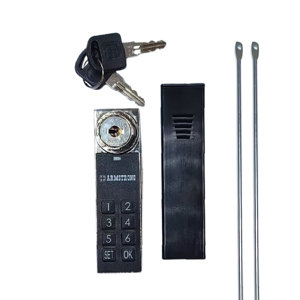 Armstrong Cabinet Lock with Keypad & Manual Key Protection - Nickel Fi ...