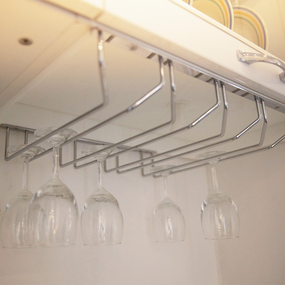 Under Cabinet Wine Glass Rack Four Rows – MeeraMore