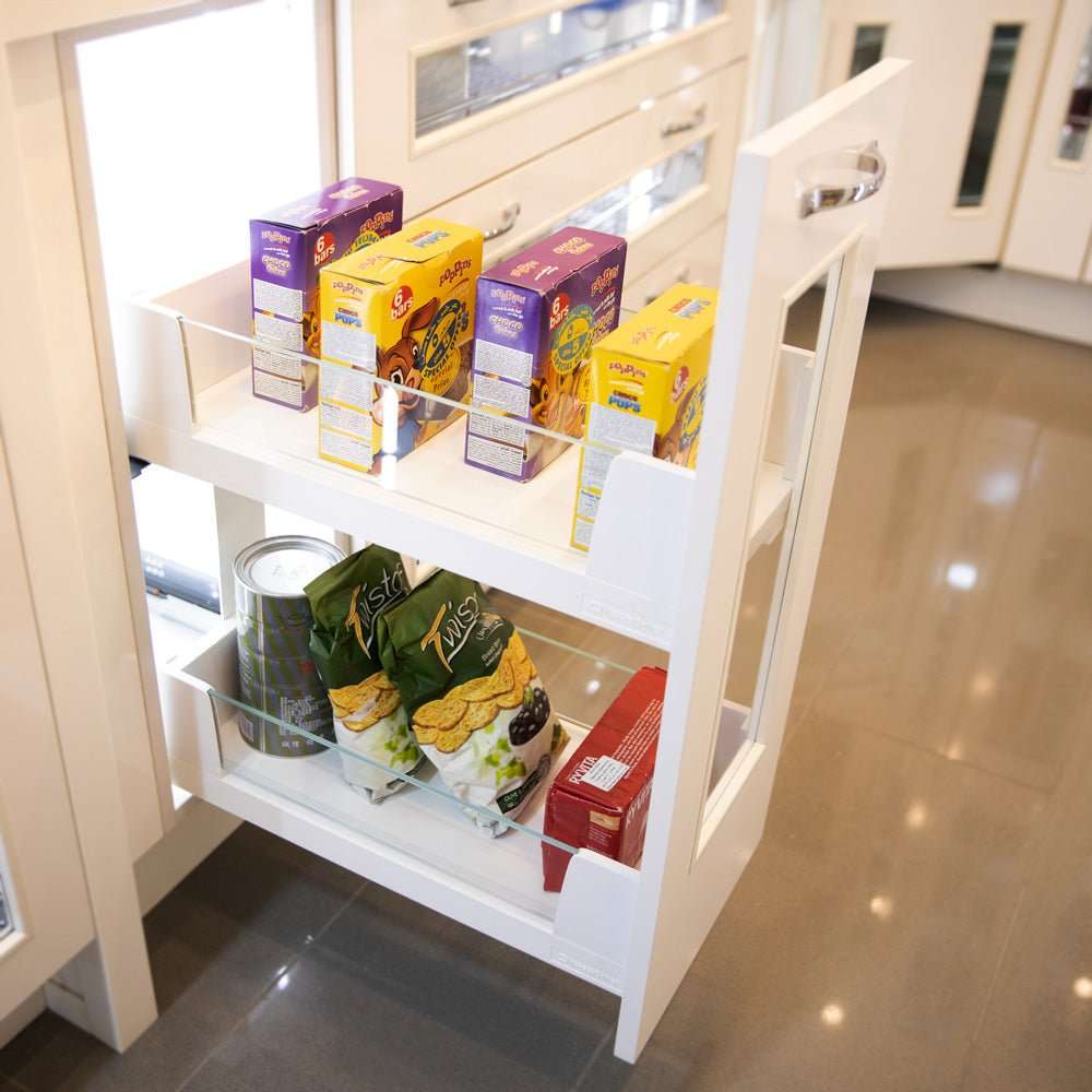 Pull-Out Side Railing Basket MIO Base Unit 30cm | 2 Glass Shelves | UAE ...