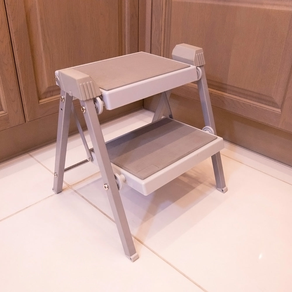 High-Grade Folding 2-Step Steel Kitchen Ladder – MeeraMore