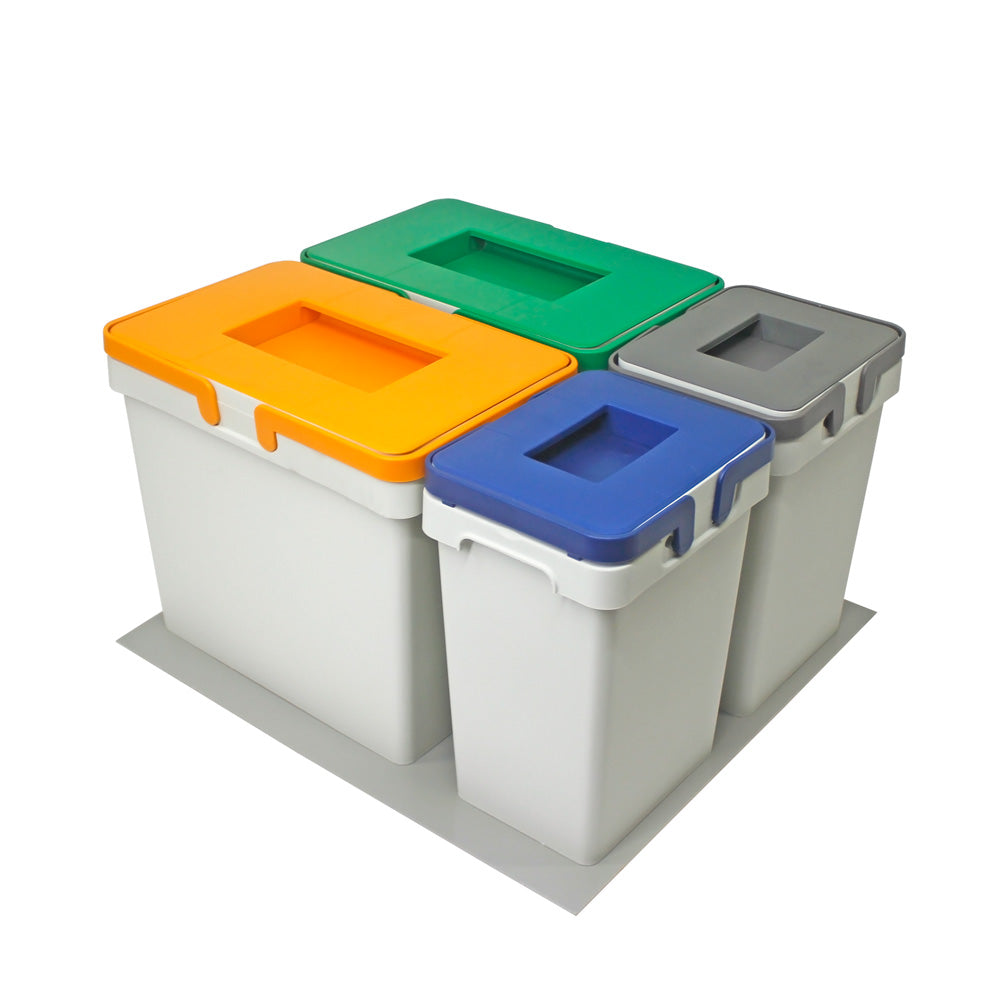 Unihopper Waste Sorter with 2x17L & 2x8L Plastic Bucket for 60cm Cabin ...