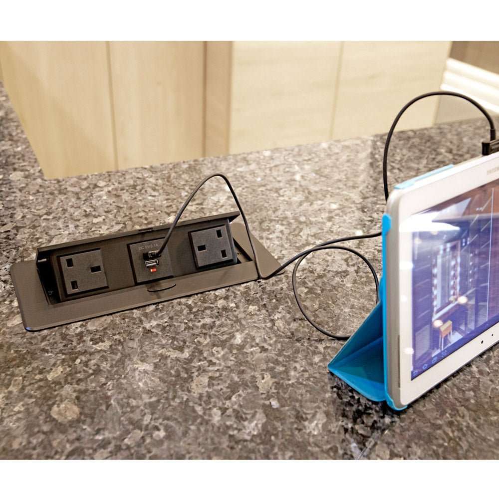 Buy Table Top Rectangular Shape Hidden Pop-up Socket in UAE – MeeraMore