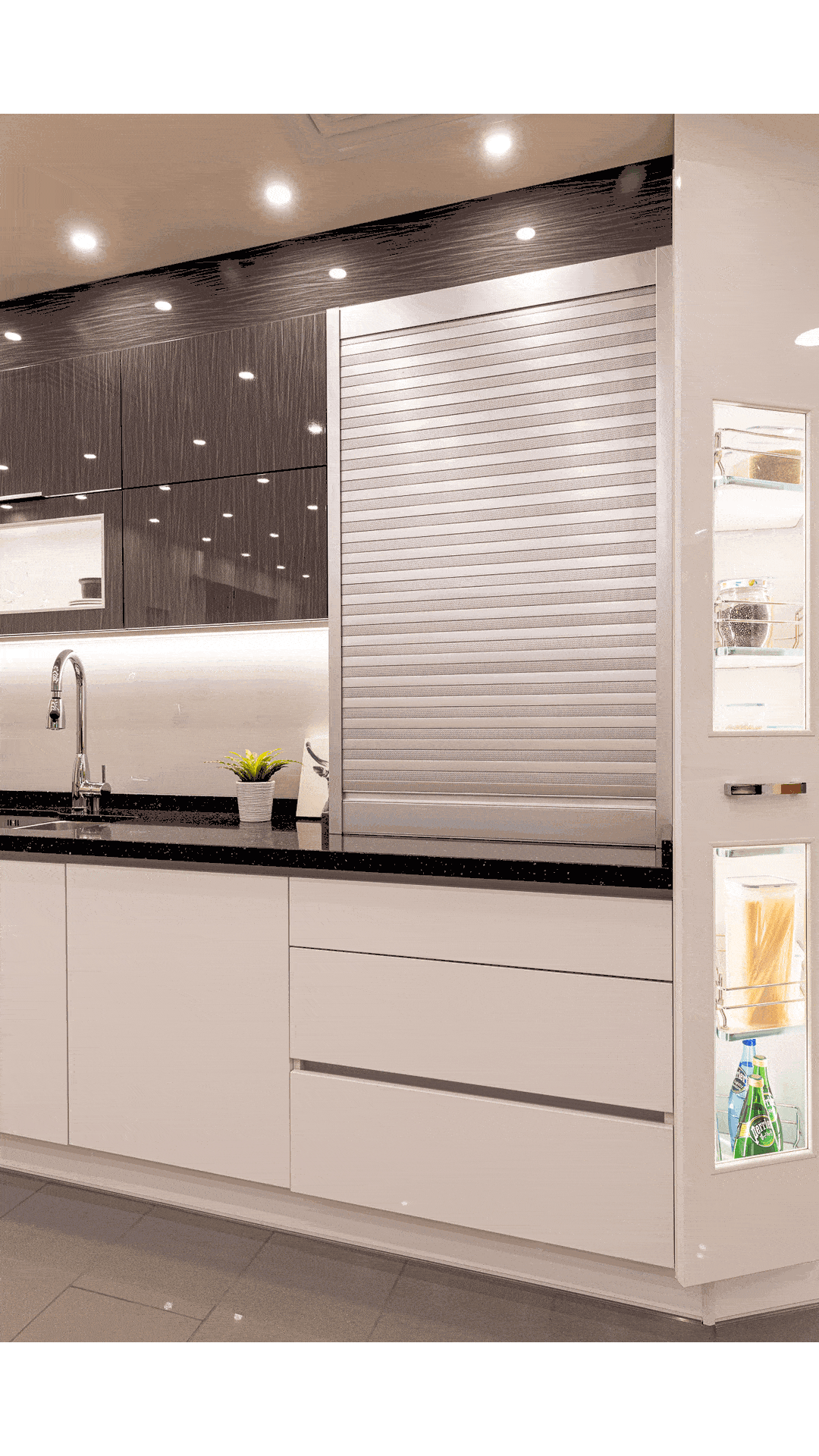 Kitchen Cabinet Tambour Door with Aluminum Finish in UAE – MeeraMore