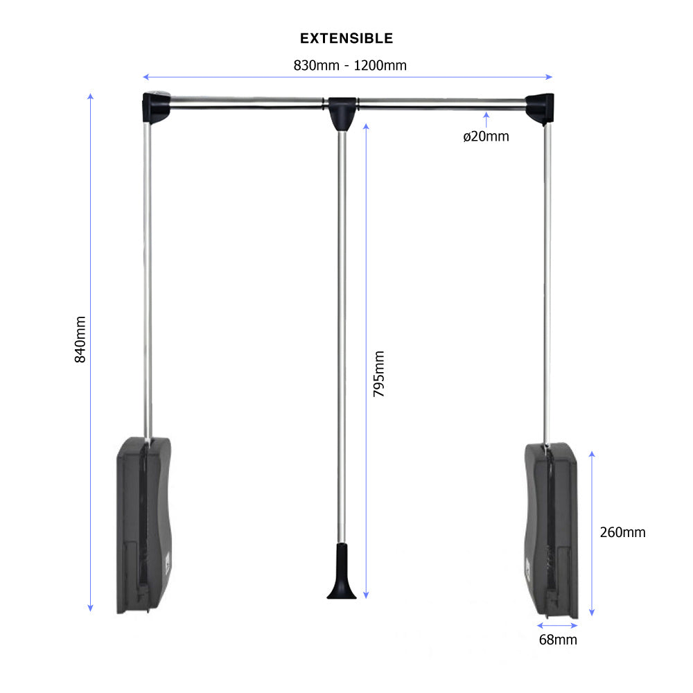 Unihopper Soft Closing Wardrobe Pull-down Hanger in UAE – MeeraMore