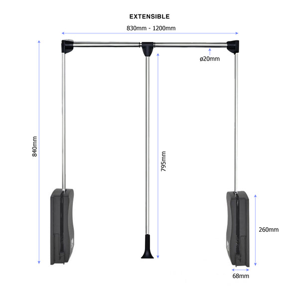 Unihopper Soft Closing Wardrobe Pull-down Hanger in UAE – MeeraMore