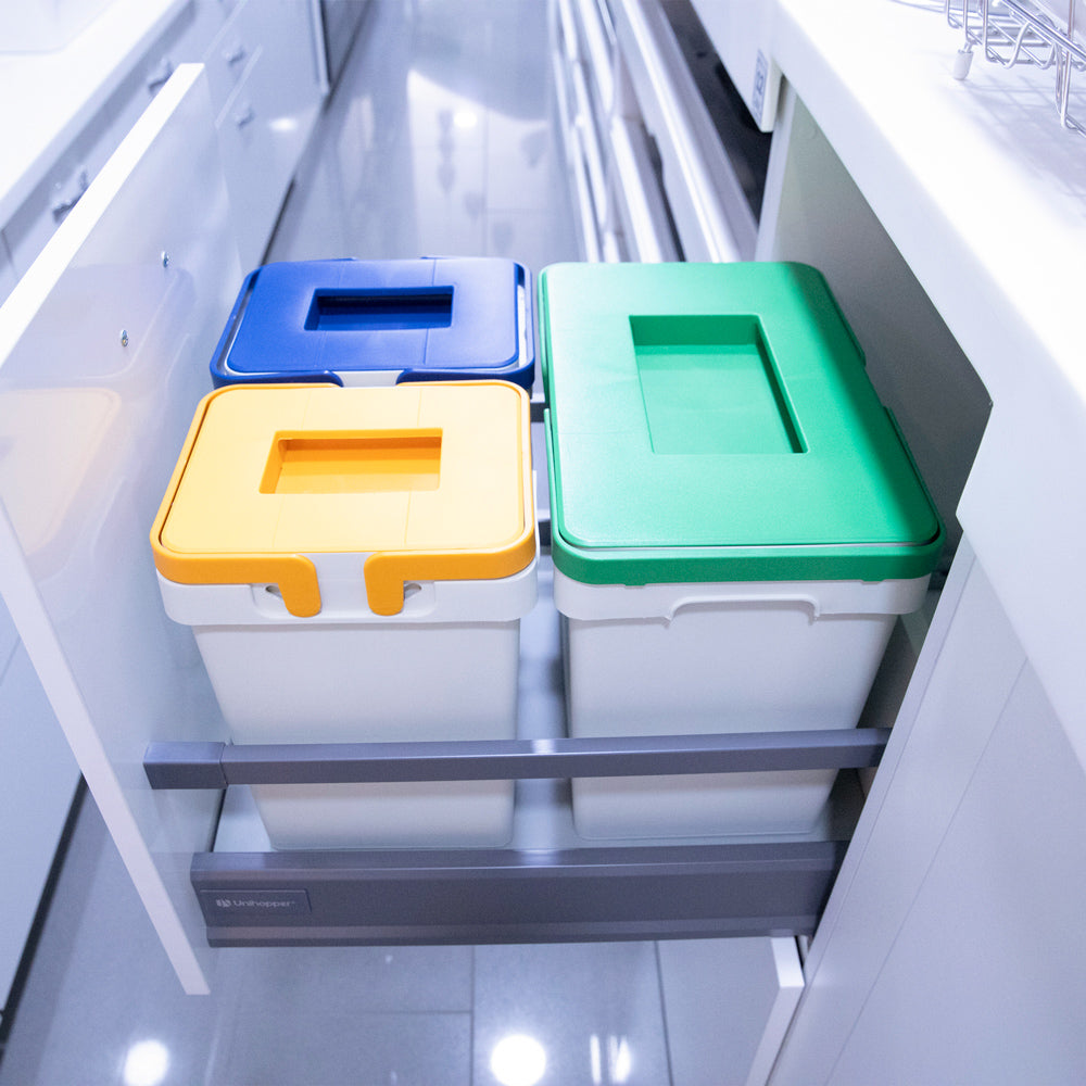 Waste Sorter with 1x17L & 2x8L Plastic Bucket For 45" Cabinet – MeeraMore