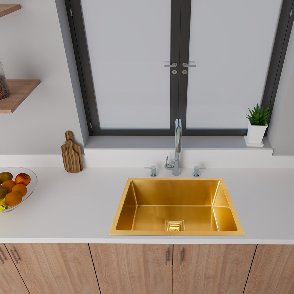 Gold Plated Kitchen Sink Set JR-115, Top Mount, Stainless Steel – MeeraMore