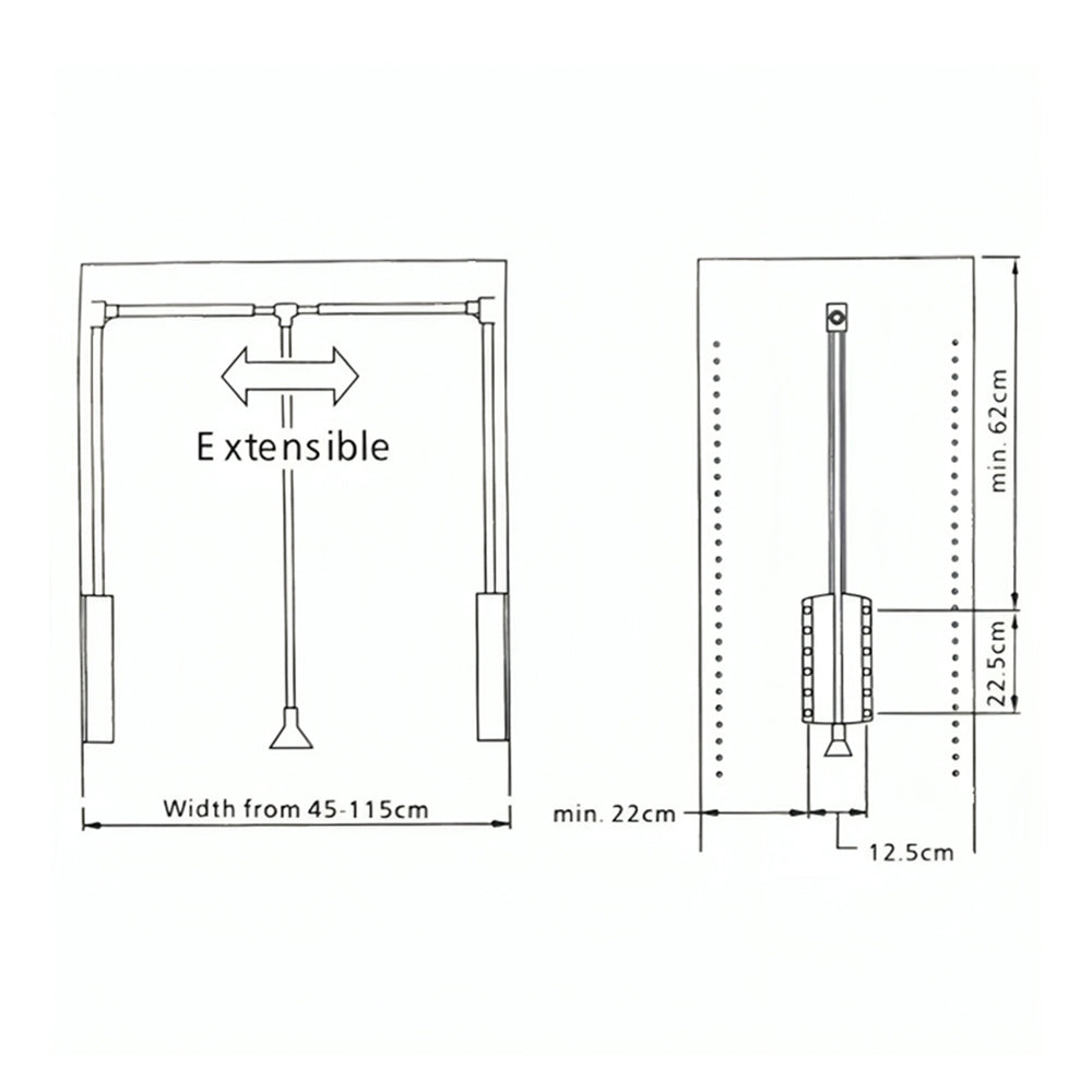 Double Pull-down Lift wardrobe Clothing Hanger with Silver Aluminum ...